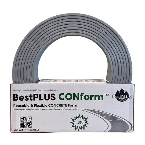 CONform Concrete Form Gray Coiled Plastic Reusable Flexible 1" x 5" x ...