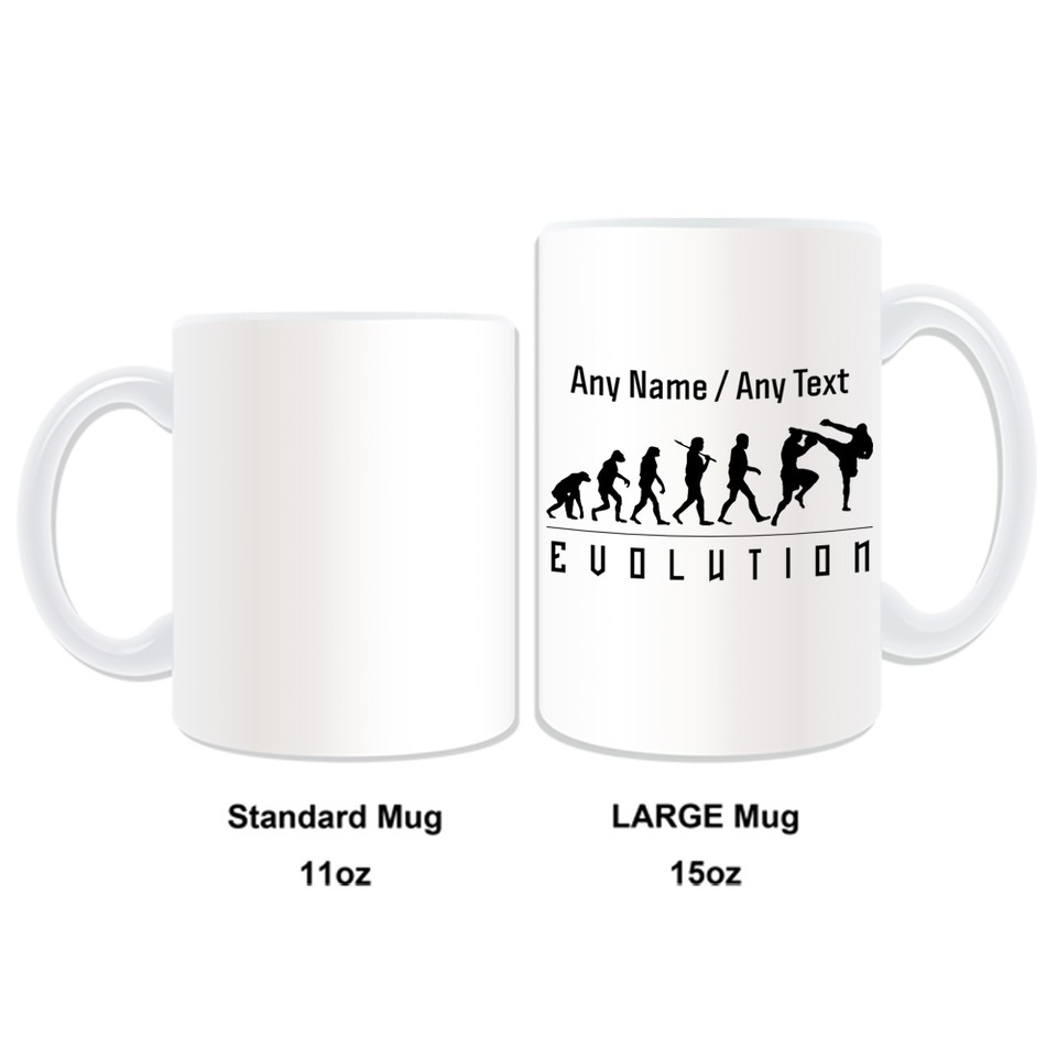 Personalised Gift MMA Mug Money Box Cup Evolution Design Art Boxing Tea ...