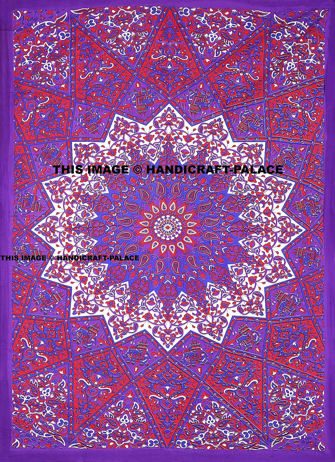 Star Mandala Curtains Indian Handmade Tapestry Tab Top Curtains Door ...