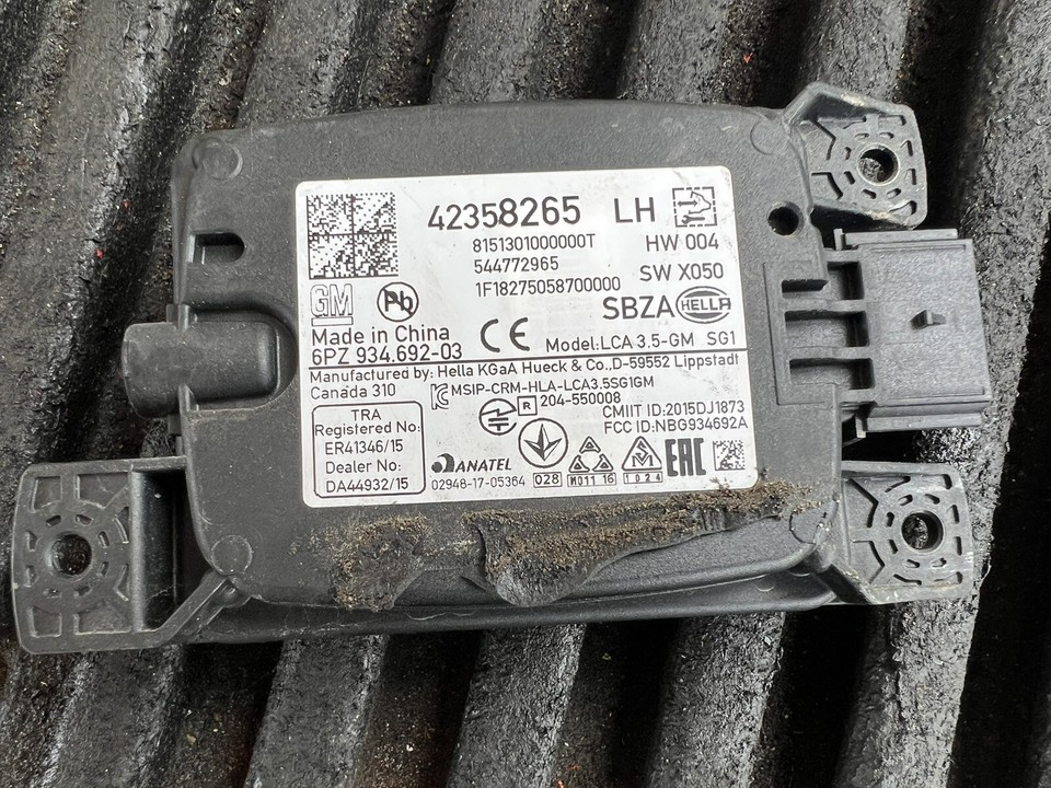 BUICK/GMC/CHEVROLET/CADILLAC LH Blind Spot Alert Sensor ID 42358265 17 ...
