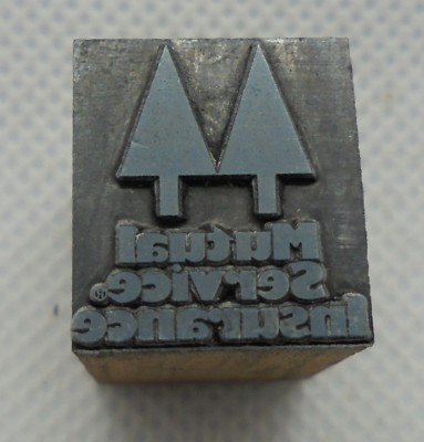 Vintage Printing Letterpress Printers Block Mutual Service Insurance 2 ...
