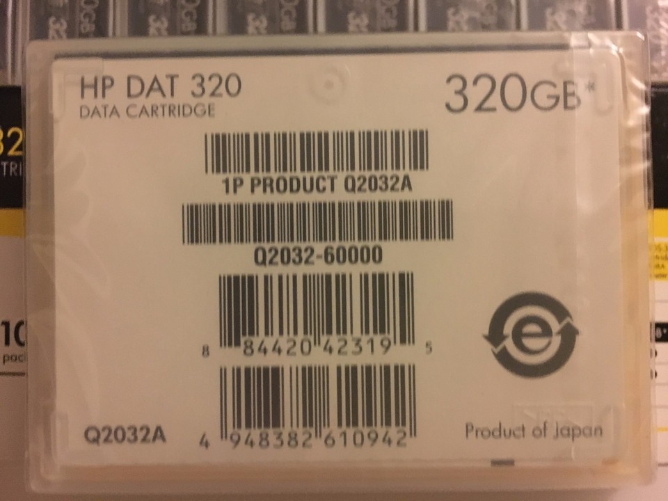 HP Q2032A DAT320 Data Tape Cartridge 320gb Q2032-60000 NEW fac. sealed ...