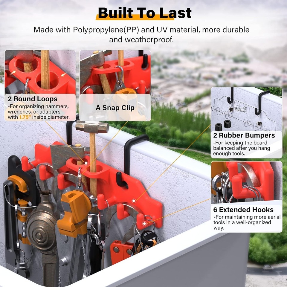 Lineman Tool Board Bucket Truck Tool Organizer for Bucket Hooks and ...