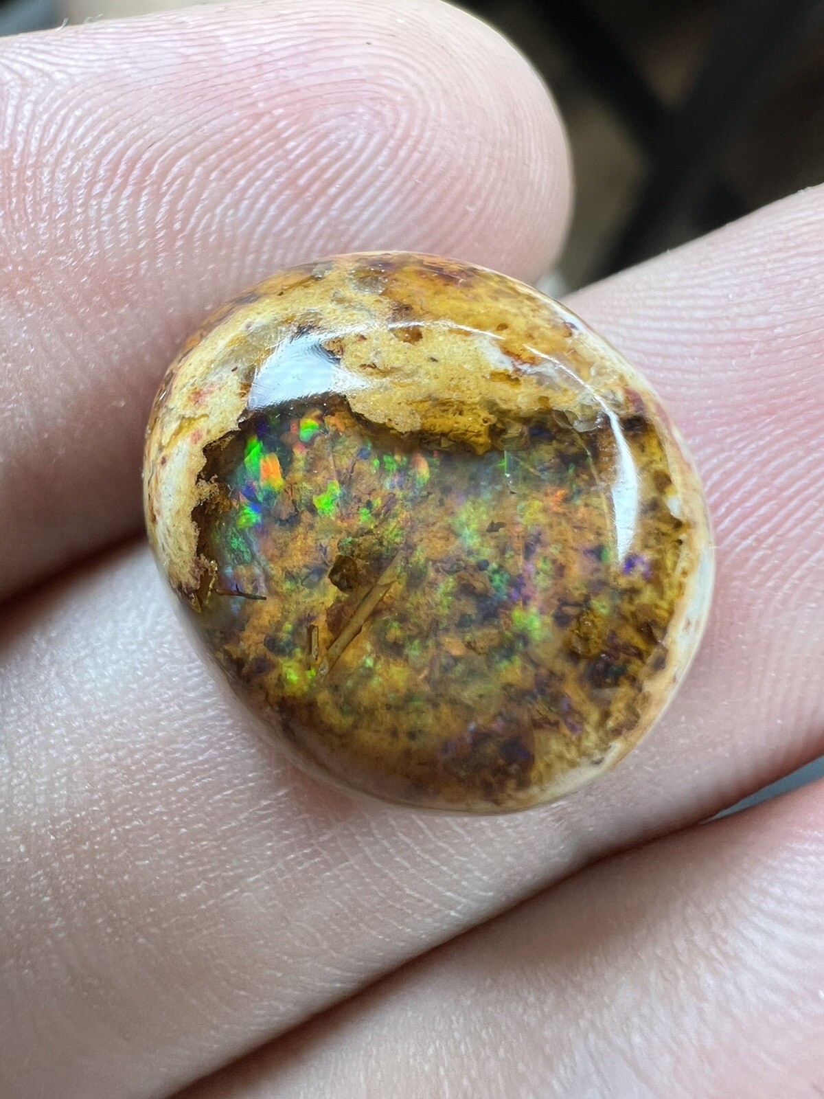 8.49ct Fabulous Mexican Matrix Jelly Rutile Opal Play Of Color Maximum ...