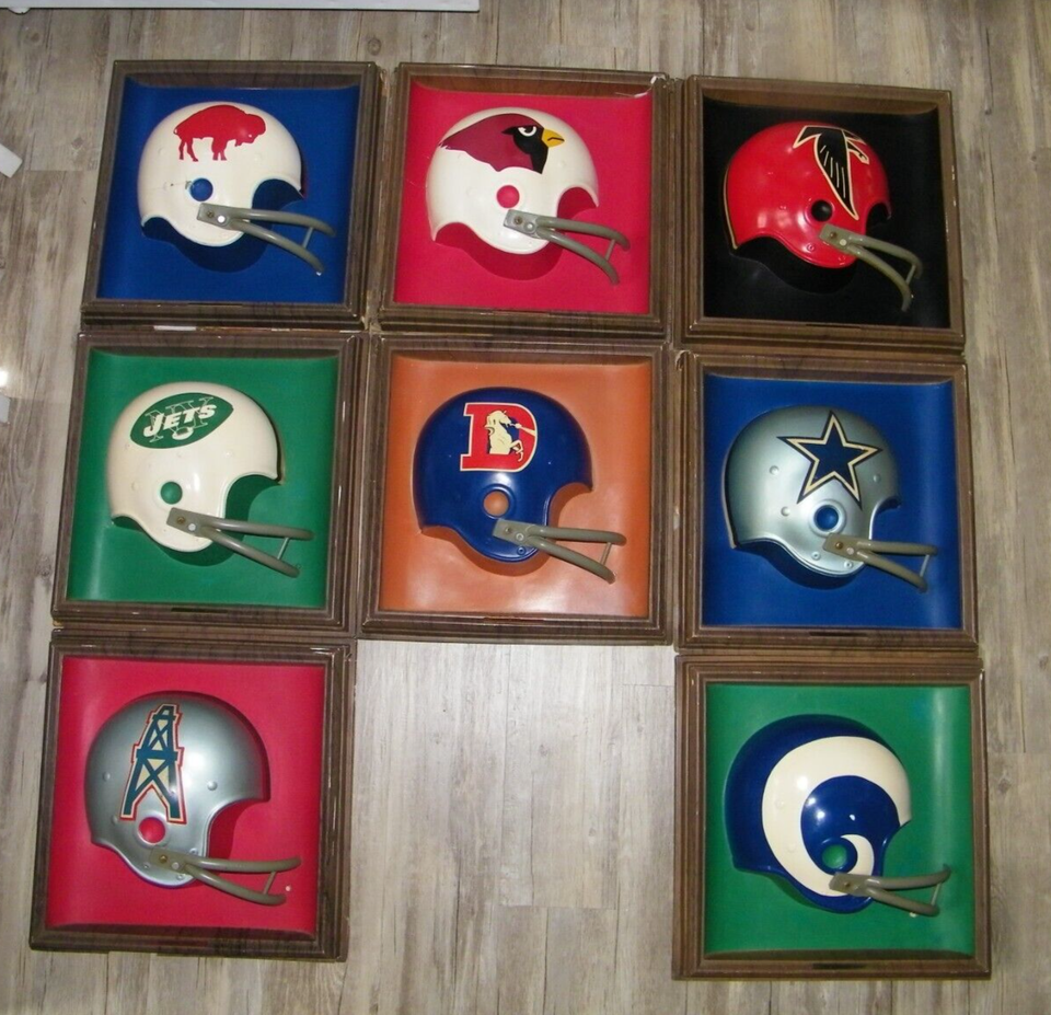 VINTAGE 1969 NFL ATLANTA FALCONS HALF FOOTBALL HELMET PLAQUE SEARS 16 X ...