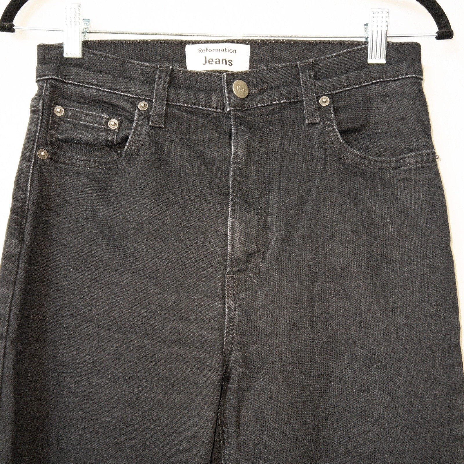 Reformation Faded Black Destroyed High & Skinny Jeans… - Gem