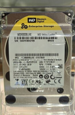 Western Digital WD VelociRaptor WD6000BLHX 600GB 10000 RPM 32MB Cache ...