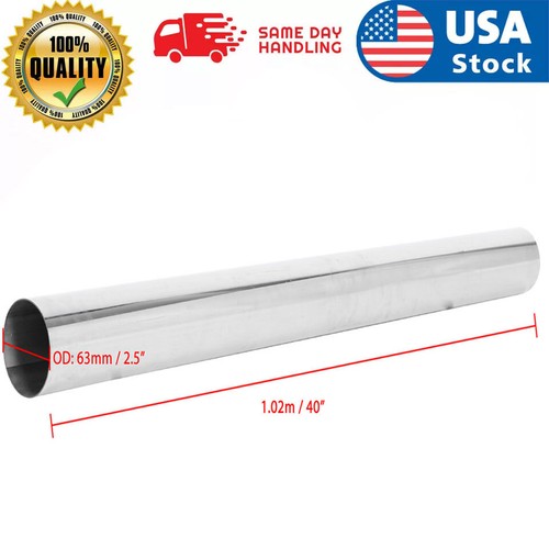 2.5" Inch 63mm T304 Stainless Steel Straight Exhaust Pipe Tube Piping ...
