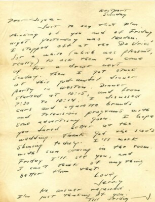 JEROME (JERRY) DAVID (JD) SALINGER Signed Letter - Author / Literature ...