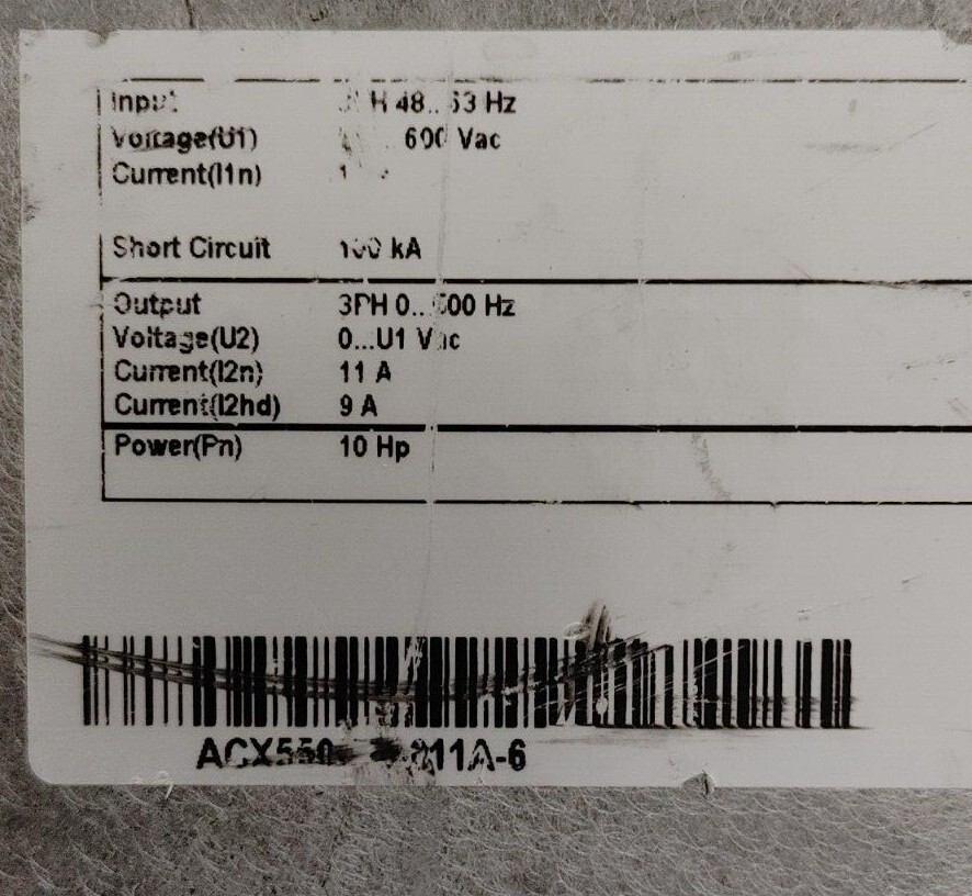 ABB HVAC ACX550-011A-6 10HP 3PH AC DRIVE WOW!! | eBay