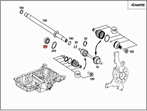 Genuine MERCEDES C207 C216 C218 S203 S204 Deep-groove ball bearing ...