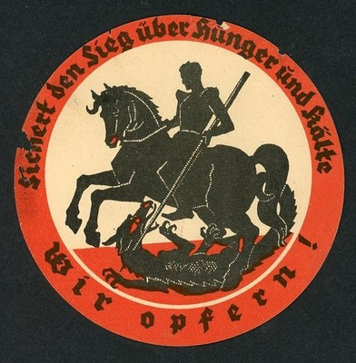 German 3rd Reich Paper WHW Door Plaque Victory Over Hunger, Cold We ...