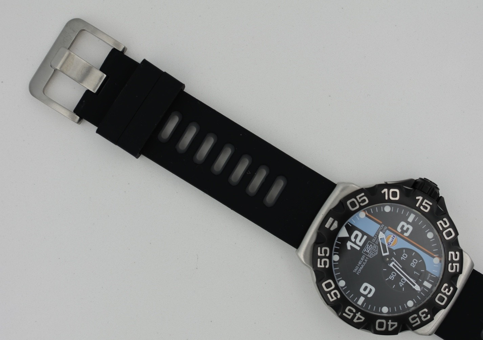 TAG Heuer WAH1013 Mens Formula 1 Series Gulf Oil Watch Black Rubber ...