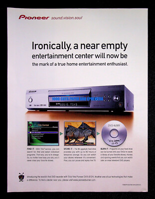 Pioneer DVD Recorder w Tivo 2003 DVR-S10H Trade Print Magazine Ad ...