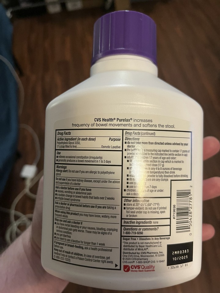 purelax polyethylene glycol 3350 solution 17.9 oz 10/25 | eBay