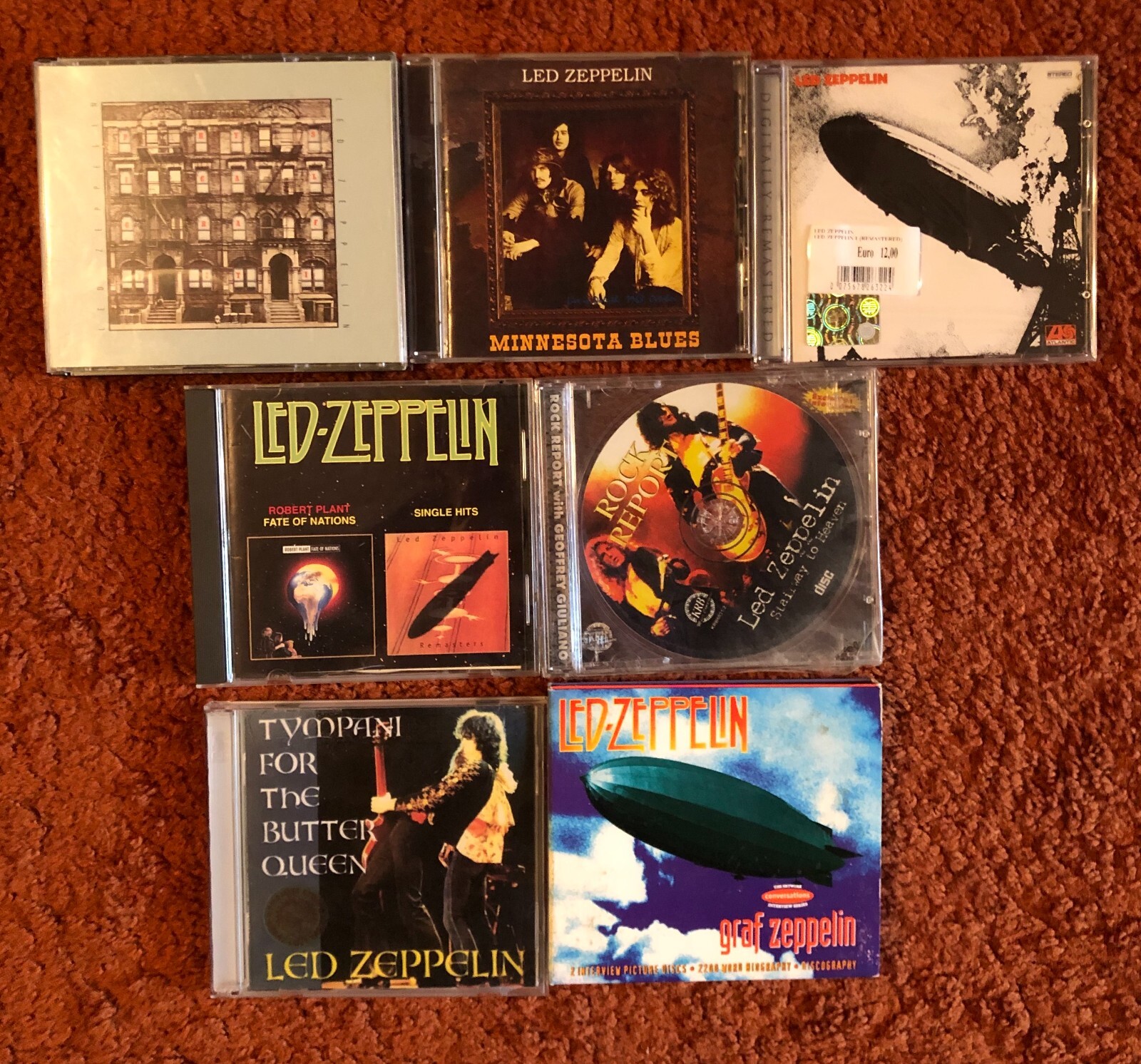 Led Zeppelin Lot Of 7 CD's Live Bootlegs Minnesota Blues Rock Report ...