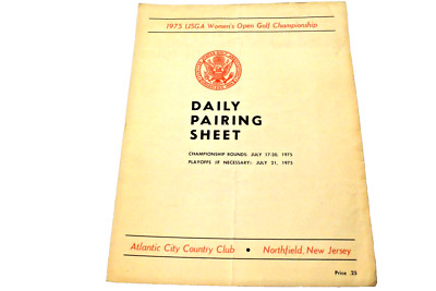 1975 USGA Women's Open Golf Championship Dailey Pairing Sheet Atlantic ...