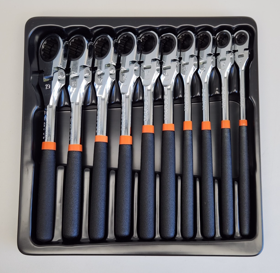 Matco Tools SRFM102PA 10 Pc Metric 72 Tooth Flex Head Ratcheting Wrench ...