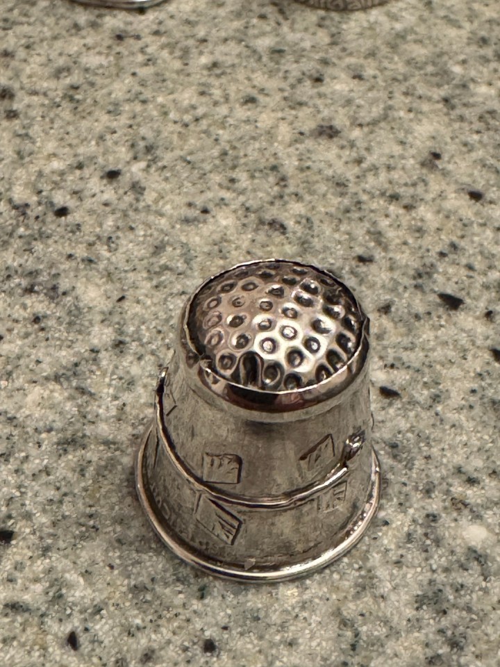 Antique Sterling Silver Thimble, Mystery Maker, Handmade Mexican ...