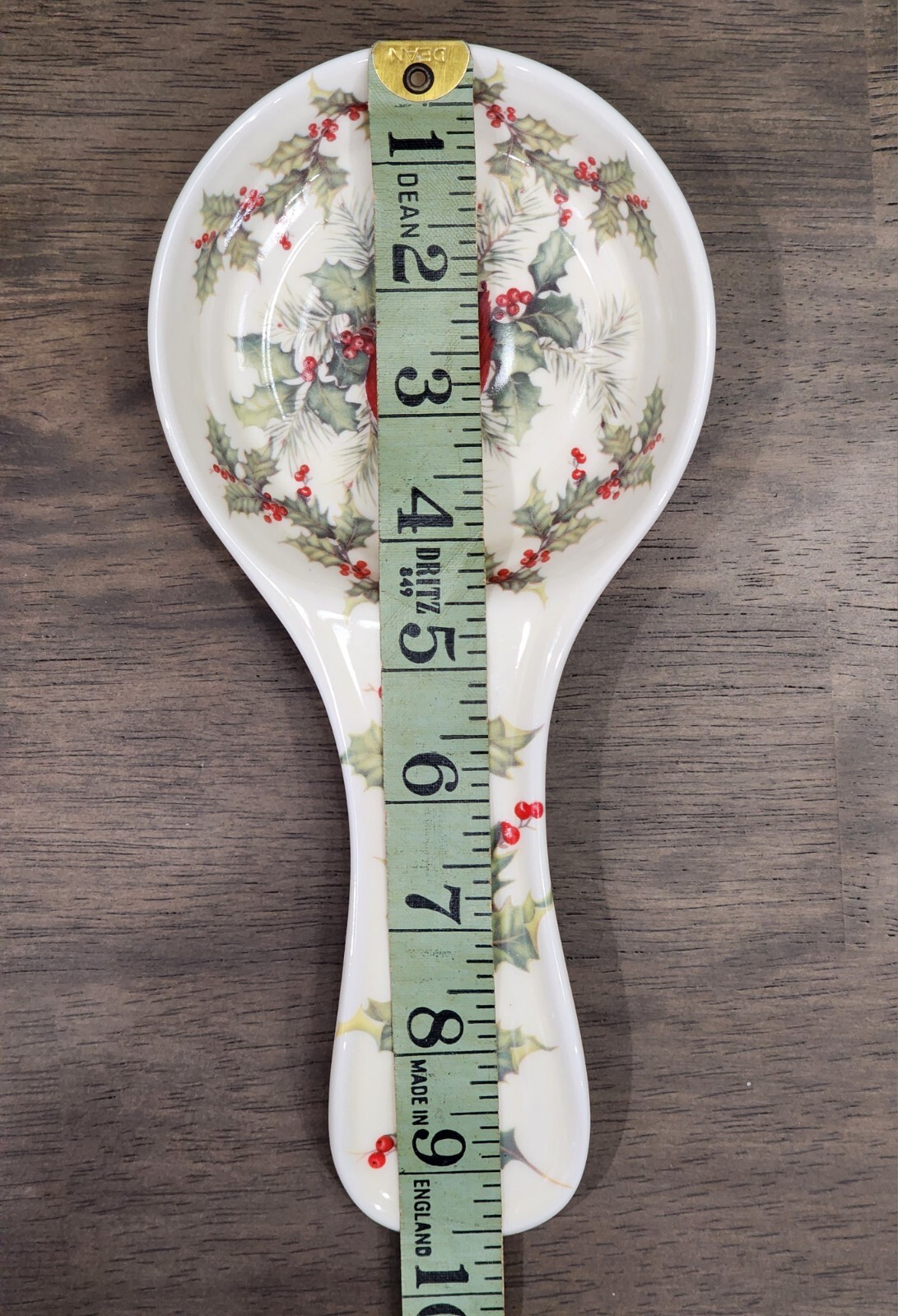 Cracker Barrel Plaid Tidings Spoon Rest Cardinal Bird Holly Berries ...