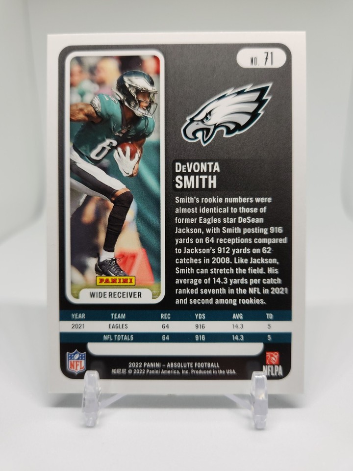 2022 Absolute Base Card DeVonta Smith #71 - PHILADELPHIA EAGLES | eBay