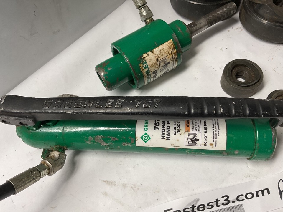 GREENLEE HYDRAULIC KNOCKOUT SET-767 WITH 746 RAM WITH DIES | eBay