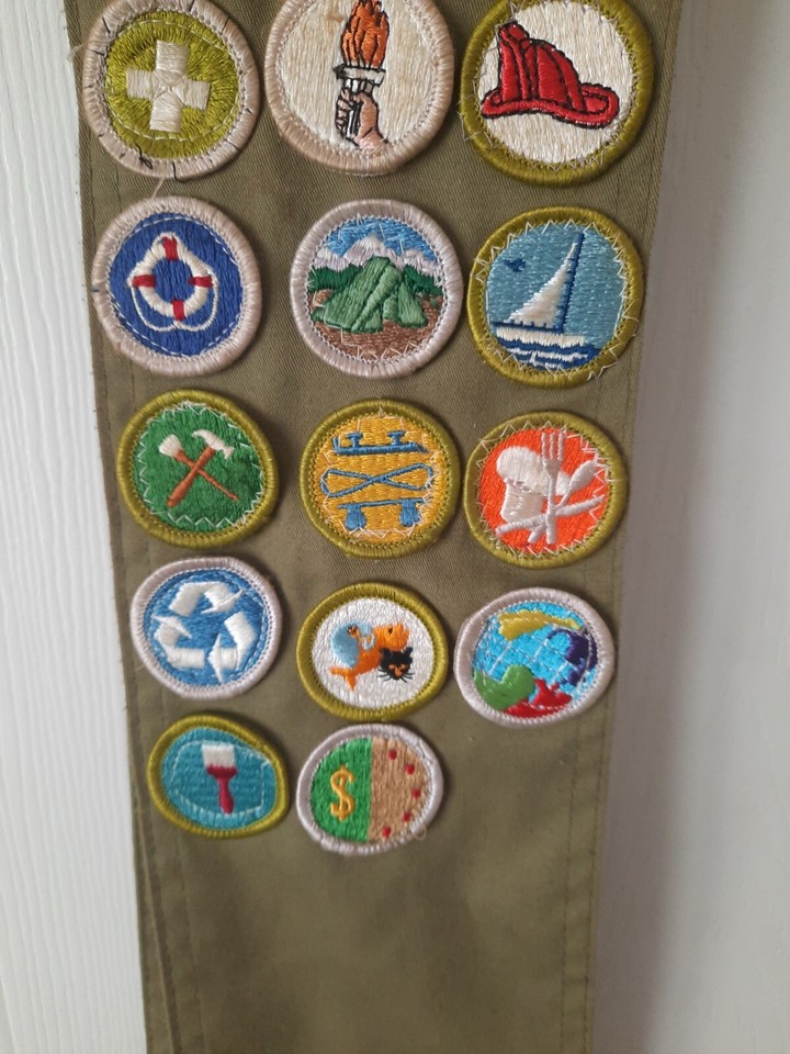 Boy Scout 1960's Merit Badge Sash With 21 Merit Badges | eBay