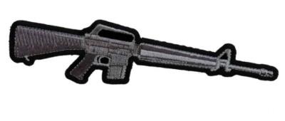 ASSAULT RIFLE M16 EMBROIDERED 2ND AMENDMENT BIKER GUN PATCH 6” X 2 ...