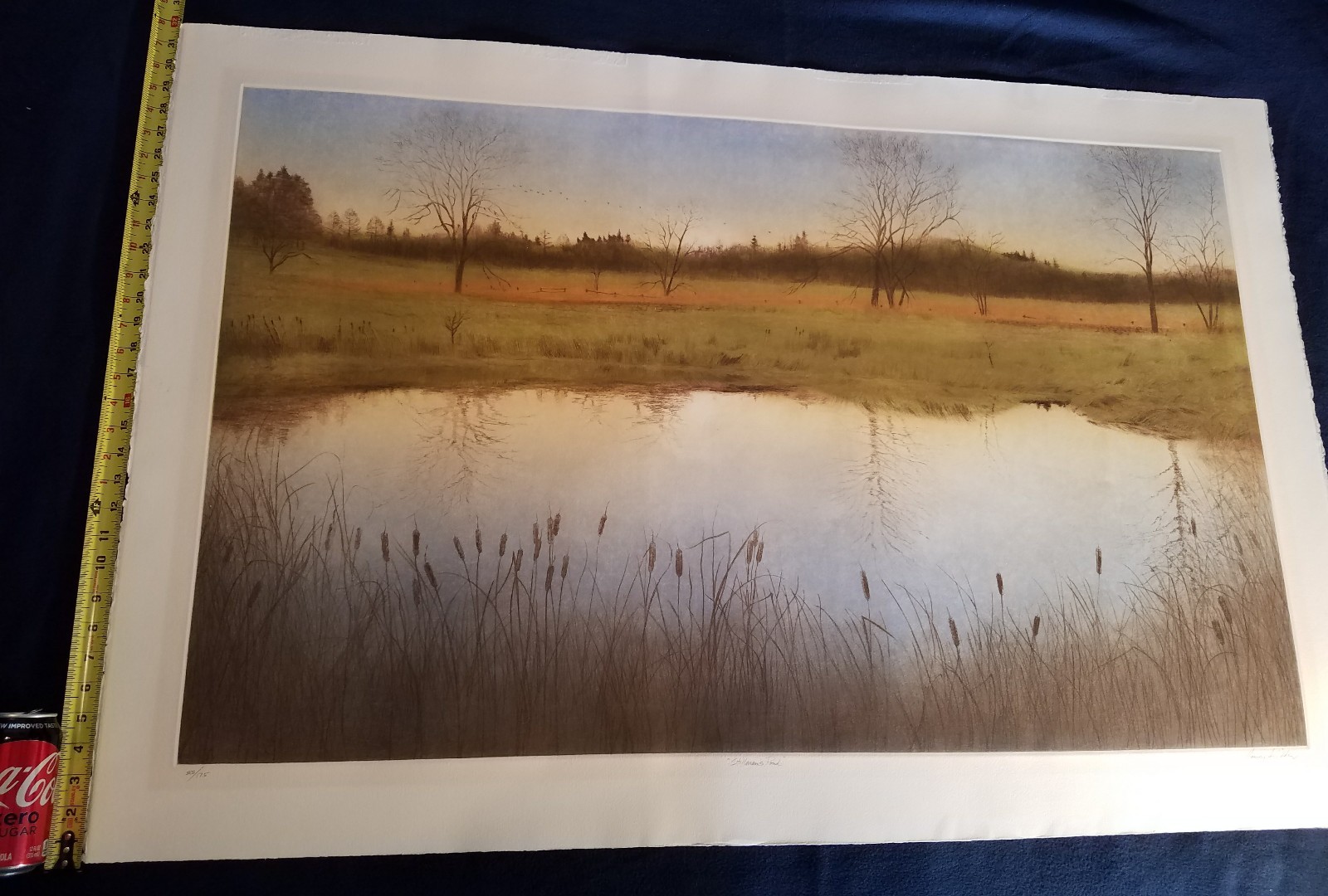 HUGE Harvey Kidder STILLMAN'S POND Aquatint Etching LIMITED EDITION 33 ...