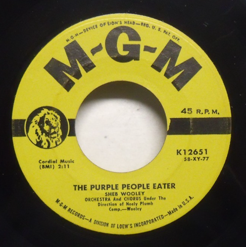 Sheb Wooley - The Purple People Eater - 1958 Novelty 45 on MGM | eBay
