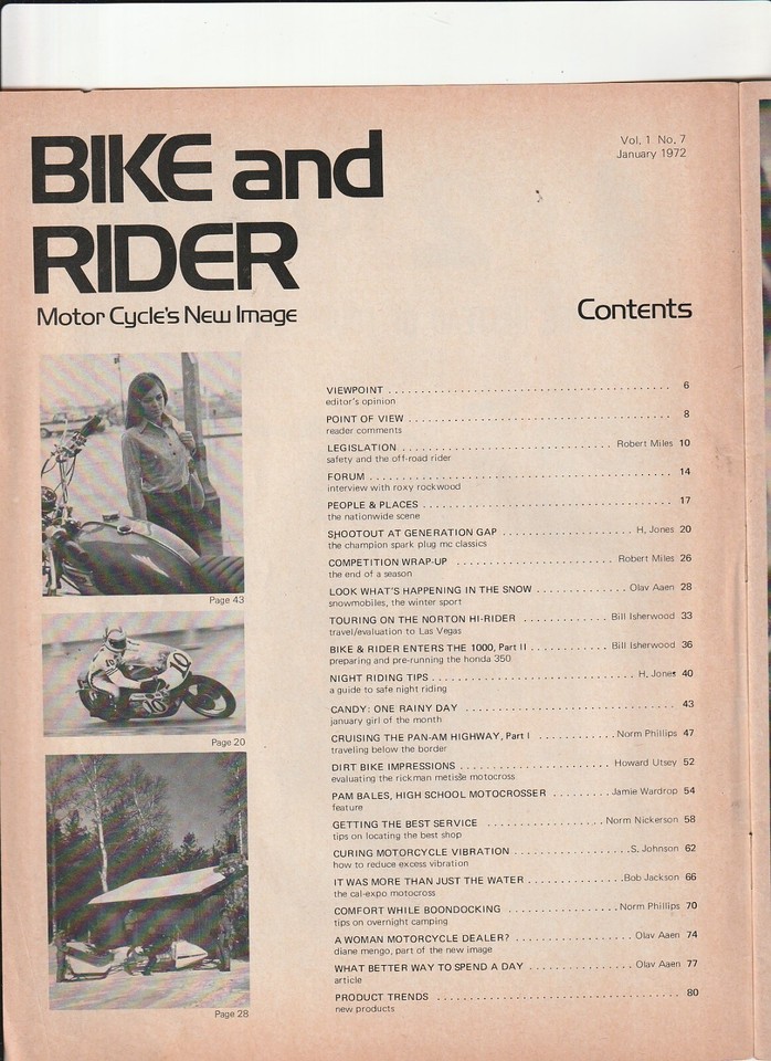 Bike And Rider Magazine January 1972- Norton 750, Rickman Metisse | eBay