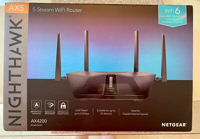 NETGEAR Nighthawk AZ5-5 Stream AX4200 Dual-Band Wi-Fi 6 Router RAX43 ...