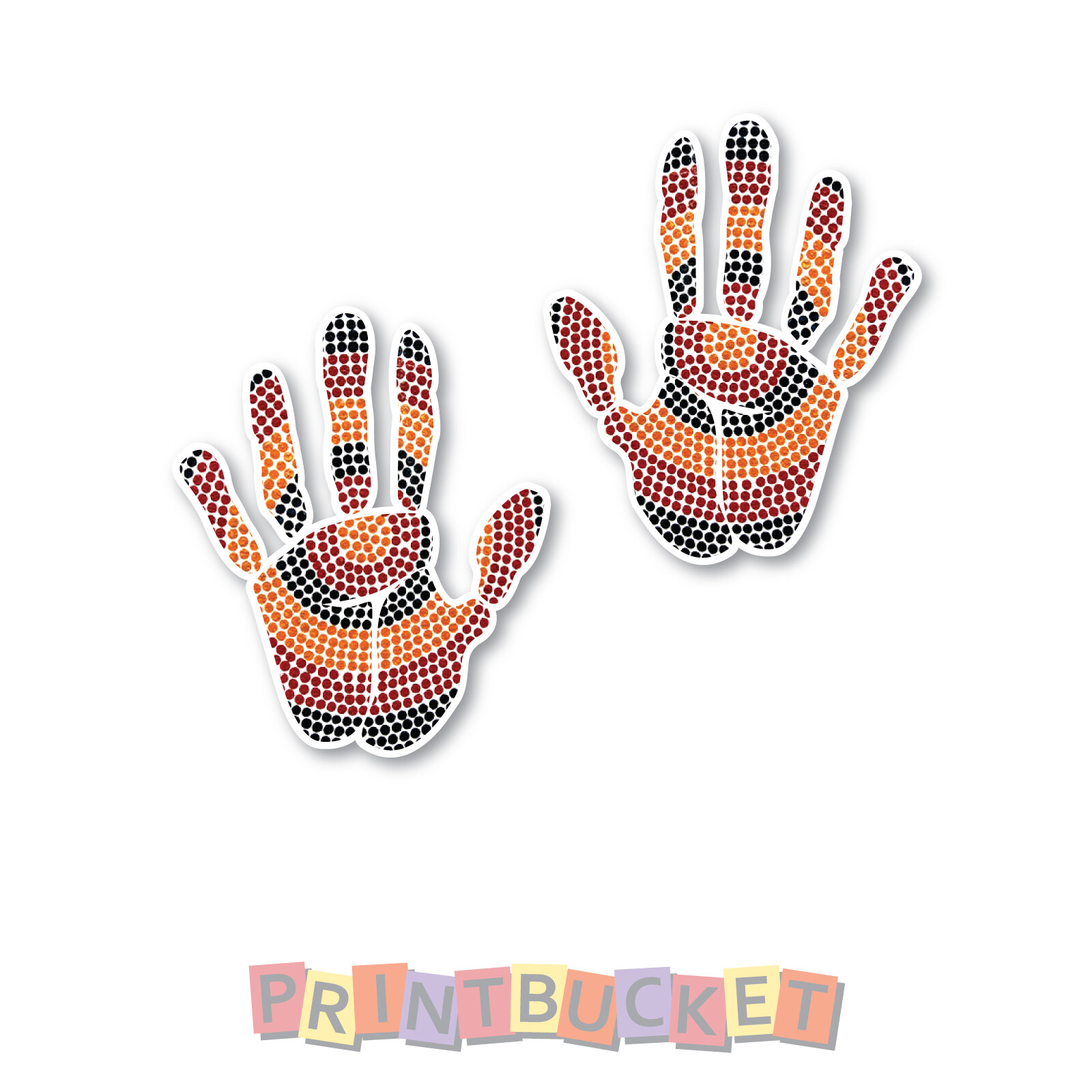 Hand print Sticker Set 120mm aboriginal inspired quality waterproof ...