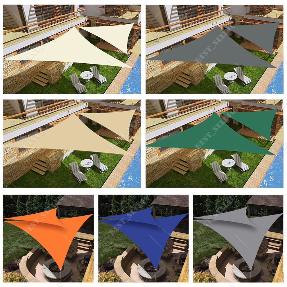 Heavy Duty Shade Sail Sun Canopy Outdoor Garden Awning Cloth UV Block ...