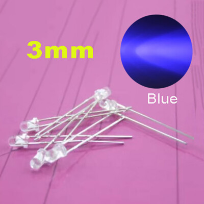 Ultra Bright 3mm Individual LEDS Clear emits Blue Light LED Light ...