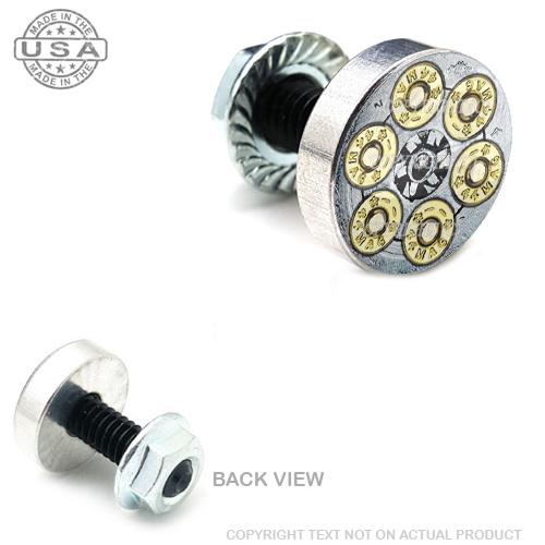 2 Silver Billet Aluminum - Custom License Plate Frame Tag Bolts -Magnum ...