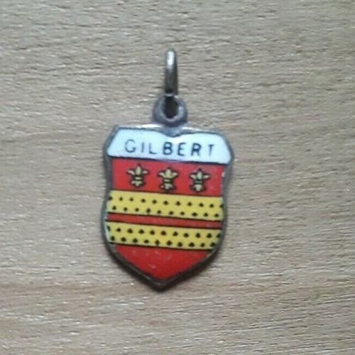 Gilbert Coat of Arms / Family Crest Silver Plated Enamel Charm | eBay