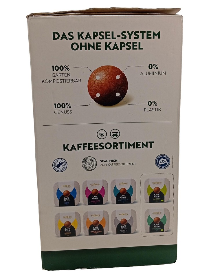 CoffeeB Macchina Caffè Globe Nera 19 Bar Kapsellos Kompostierbar | eBay