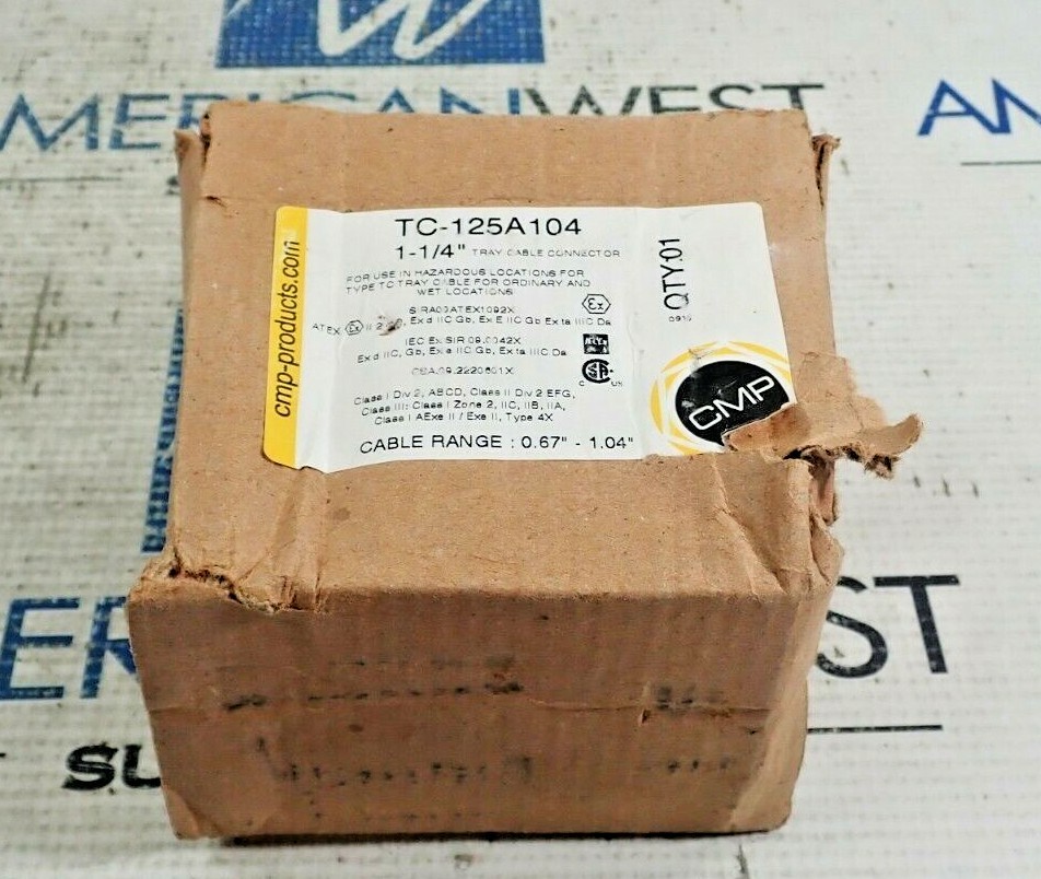 CMP TC-125A104 1-1/4" TRAY CABLE CONNECTOR CABLE RANGE 0.67"-1.04 | eBay