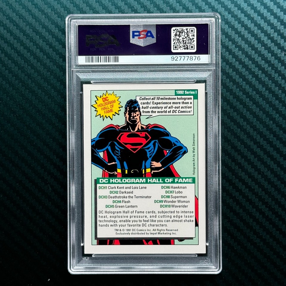 Superman #DCH8 Hologram - PSA 8 - 1992 DC Cosmic Cards Inaugural Rookie ...