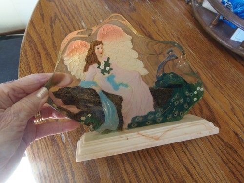 Acrylic Angel & Peacock On Stand | eBay