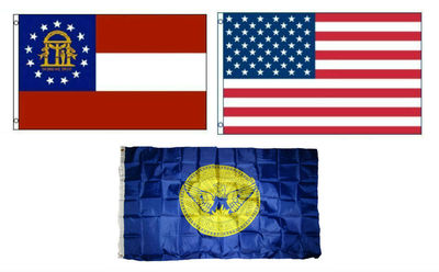 3x5 American & City of Atlanta & State of Georgia Wholesale Set Flag 3 ...