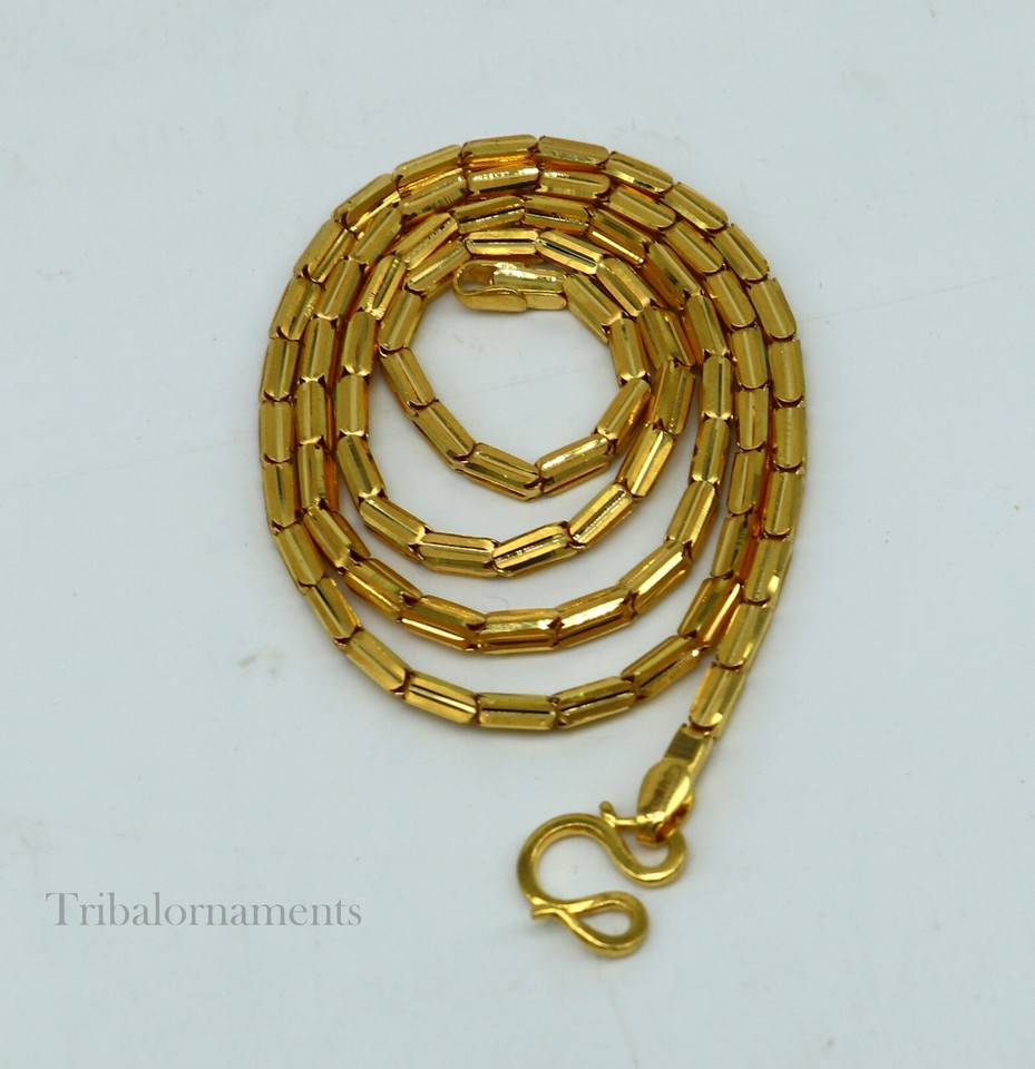 22kt yellow gold baht chain certified india jewelry gifting chain ...