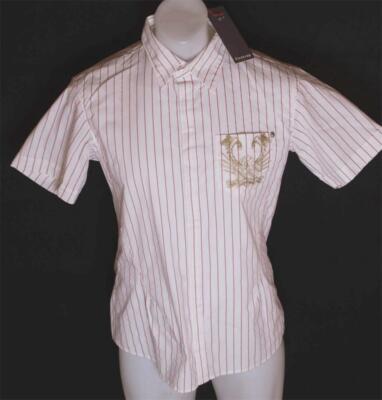 Neuf Homme Firetrap Extensible Manches Courtes Chemise Brodé Grand Slim ...