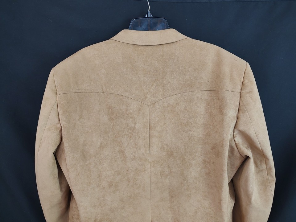 Vintage Sport Coat Blazer Western Ultra Suede Country Caramel Brown 48 ...