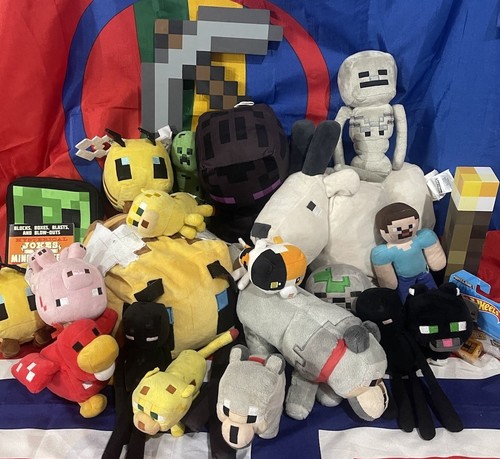 Minecraft Mojang Jinx Huge Plush Lot. 24 Pc. Enderman, Goat, Ocelot ...
