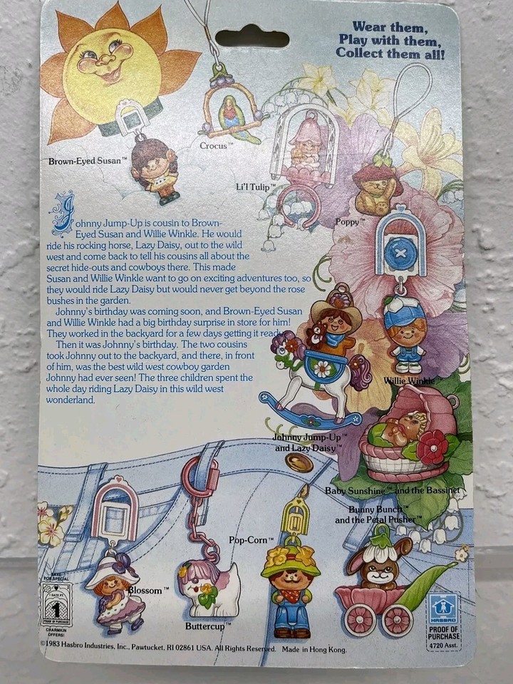 Sealed on card Hasbro 1983 Charmkins Johnny Jump-Up & Lazy Daisy Charms | eBay