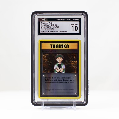 Pokémon Brock's Grit Reverse Holo 74/108 XY Evolutions - CGC 10 | eBay