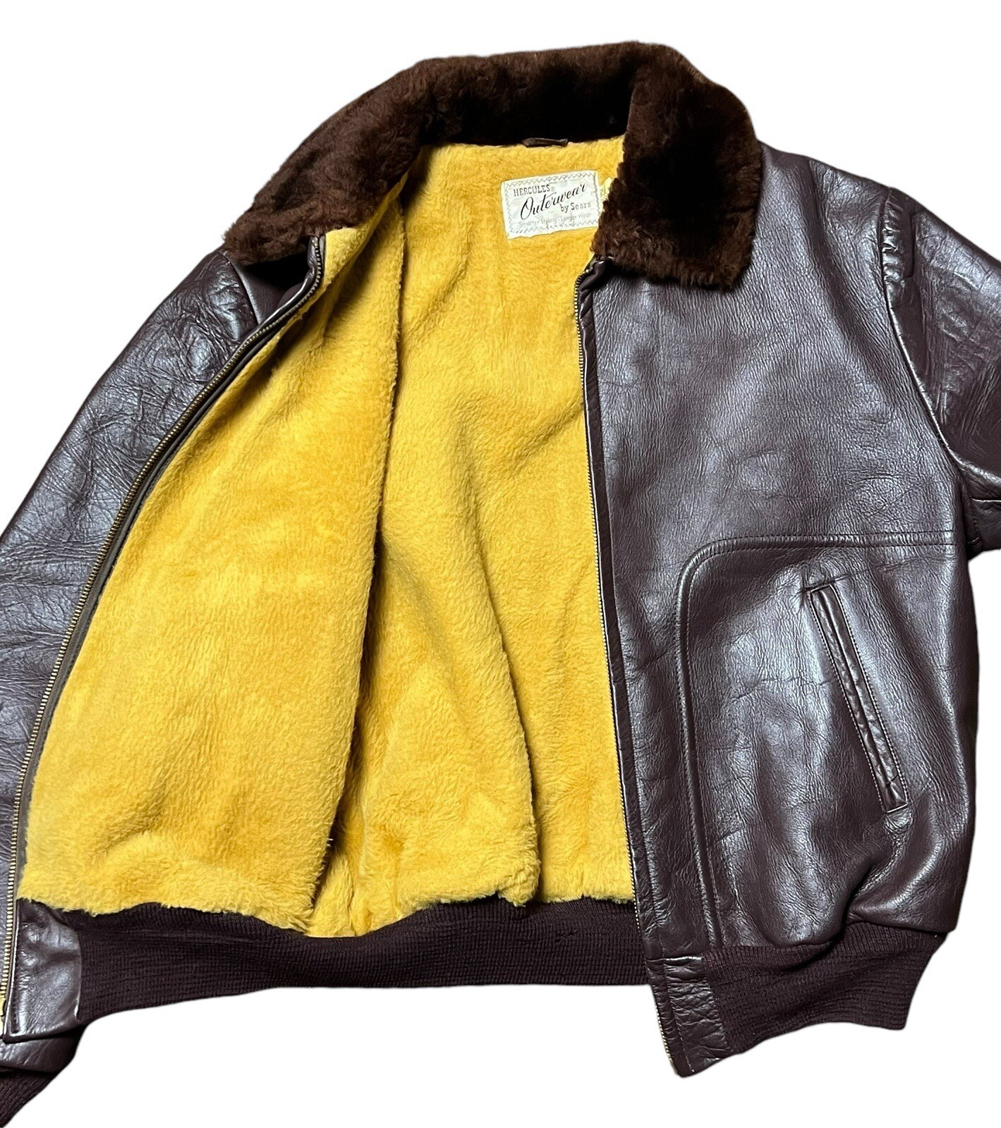 Vintage Hercules Steerhide Leather Bomber Jacket WWll… - Gem