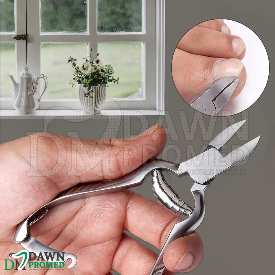 Toe Nail Cutter Barrel Spring 4.5" Ingrown Nail Nipper Clipper Locking ...